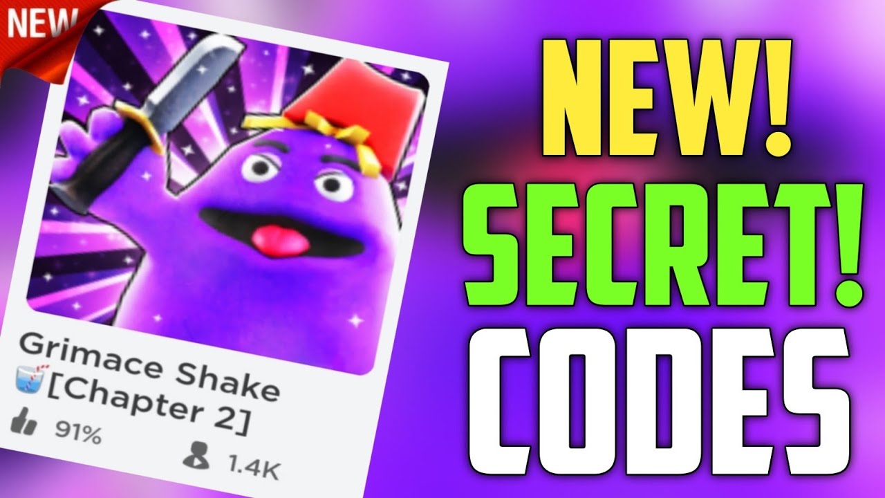 FUTURE CODES!! | *NEW* ROBLOX GRIMACE SHAKE CODES 2023! (CHAPTER 2 ...