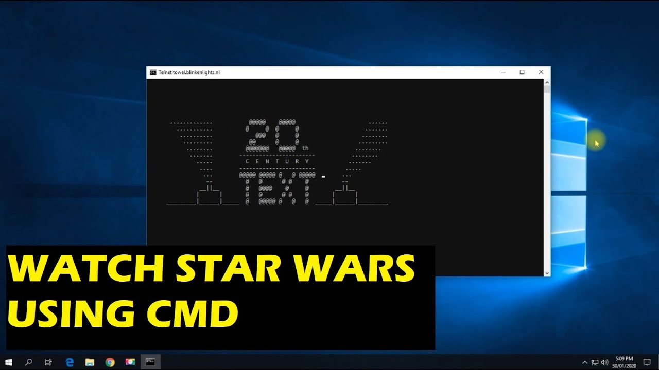 How to Watch an ASCII version of Star Wars Episode IV using CMD - YouTube