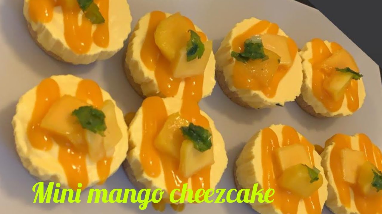 Mini mango cheescake || no bake mango cheesecake - YouTube