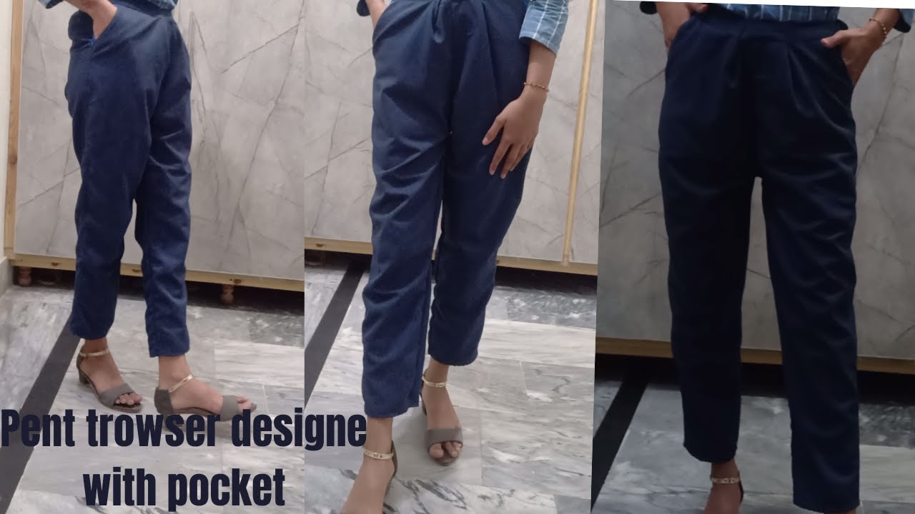 pent trowser designe with pocket cutting and stiching - YouTube