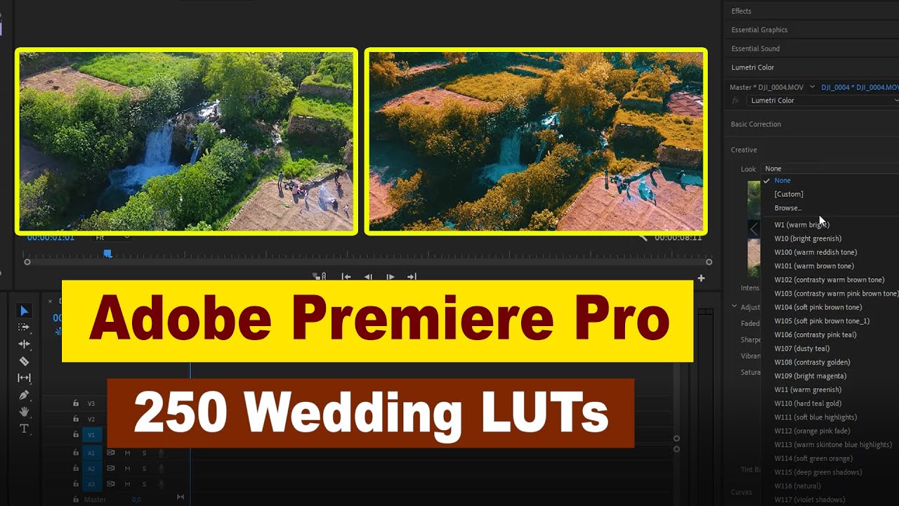250 FREE Wedding Luts | Color Grading | Adobe Premiere Pro - YouTube
