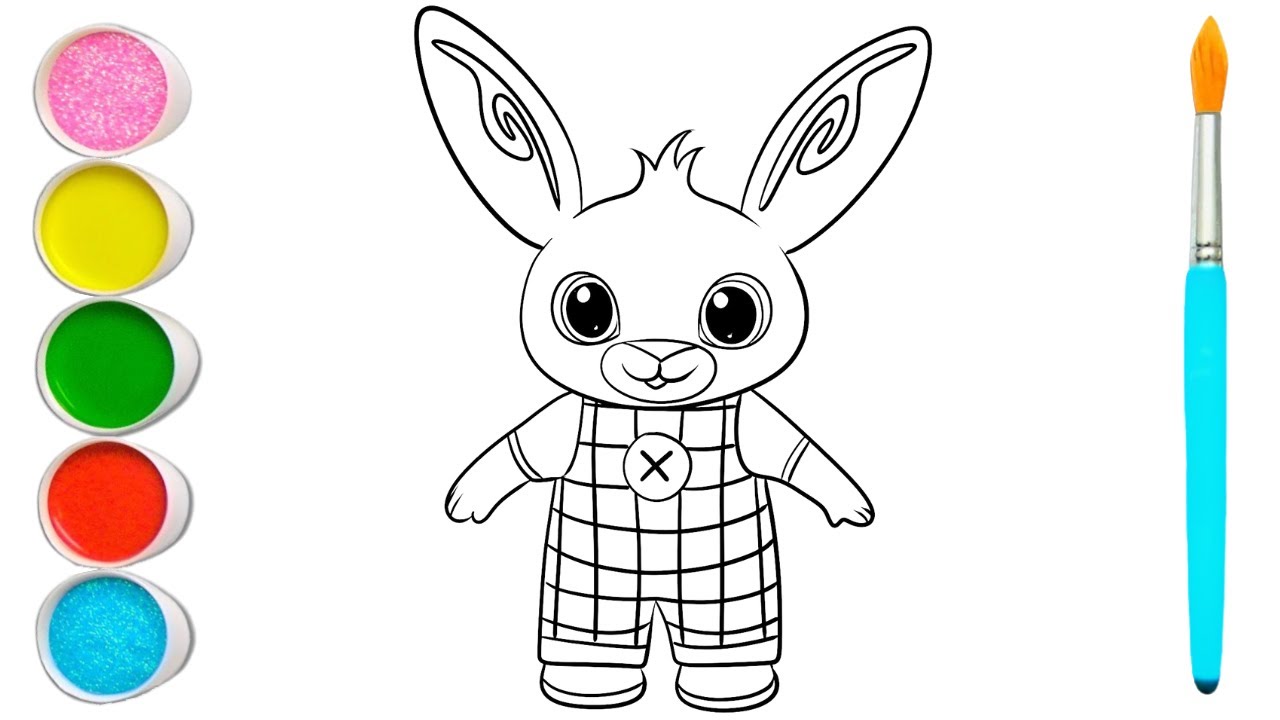 Drawing and Coloring BING Easy | Character Drawing Tutorial | Drawing ...