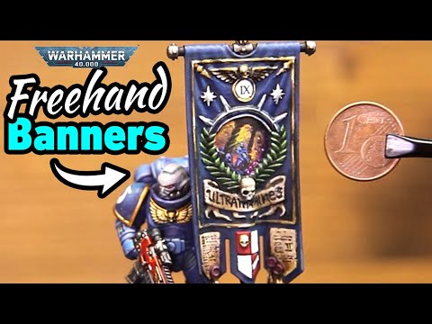 Freehand 40k Space Marine Banner - Ancient Ultramarine Warhammer - YouTube