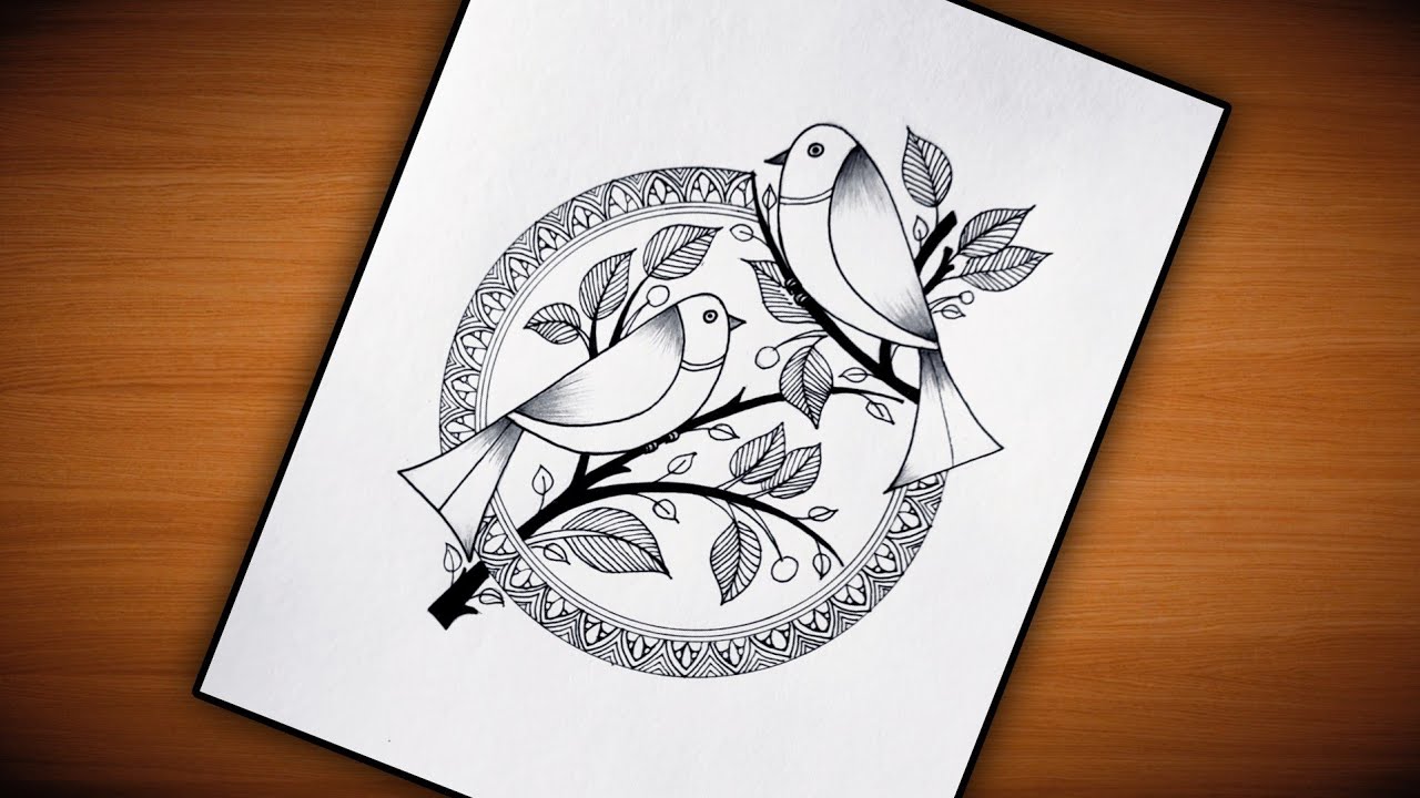 Easy Bird drawing with mandala art/How to draw mandala art easy/bird ...