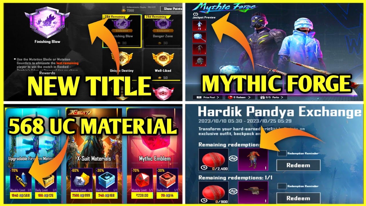 BGMI MINI MATERIAL EVENT | MYTHIC FORGE EVENT😍| 568 UC MATERIAL PACK ...