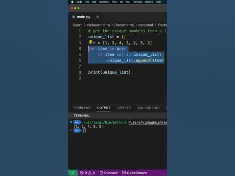 USEFUL tips of Python - get a unique items from list #python # ...