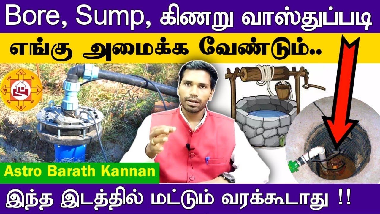 Bore, Sump, கிணறு வாஸ்துபடி எங்கு வரணும், வரக்கூடாது | Well in land ...