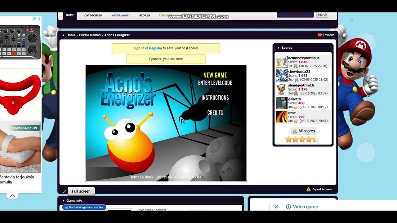 Acno's Energizer Ost Main Menu Speedrun - YouTube