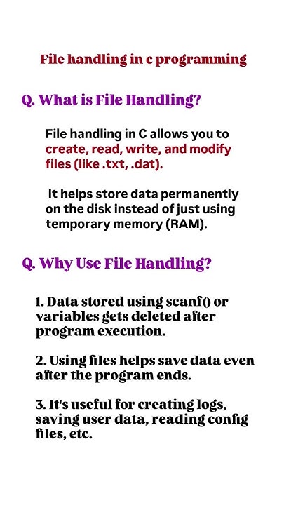 🤔 what is file handling in c programming?🚀⚡#codeforbeginners #codeadventure#codinglanguage - YouTube