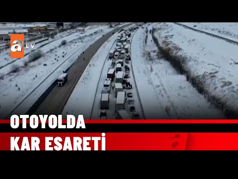 Gaziantep otoyolunda kar esareti - atv Haber 19 Ocak 2022