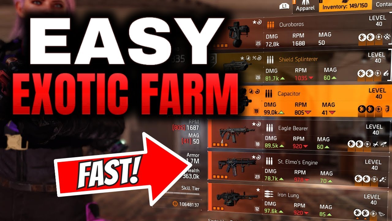 The *BEST EXOTIC FARMING Method* In The Division 2 Right Now! Exotic ...