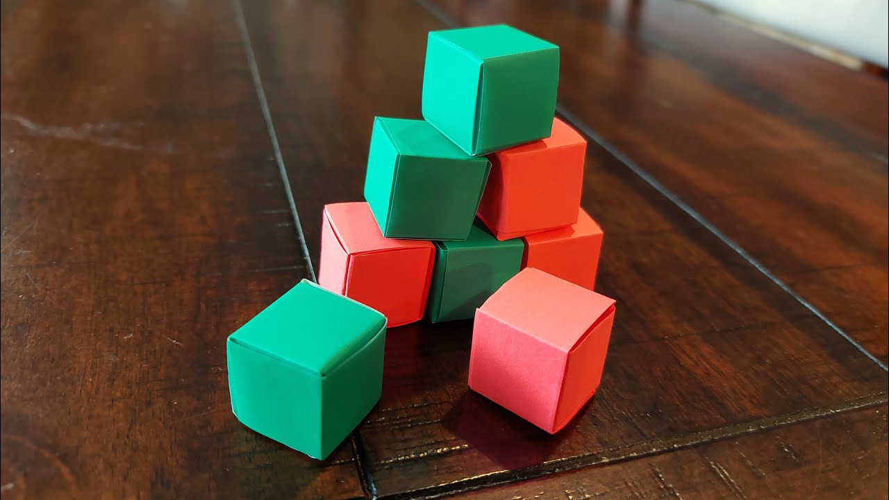 🧊 How To Make Easy ORIGAMI CUBE Craft! 🧱🧊 Lego Bricks or Minecraft ...