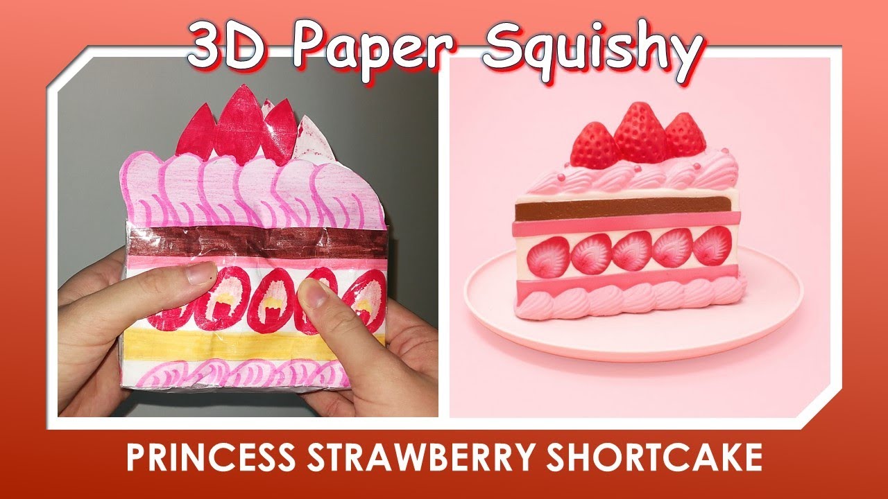 How to Make Squishy Princess Strawberry Cake! DIY Squishy Cake Slice👍👍🍰! - YouTube