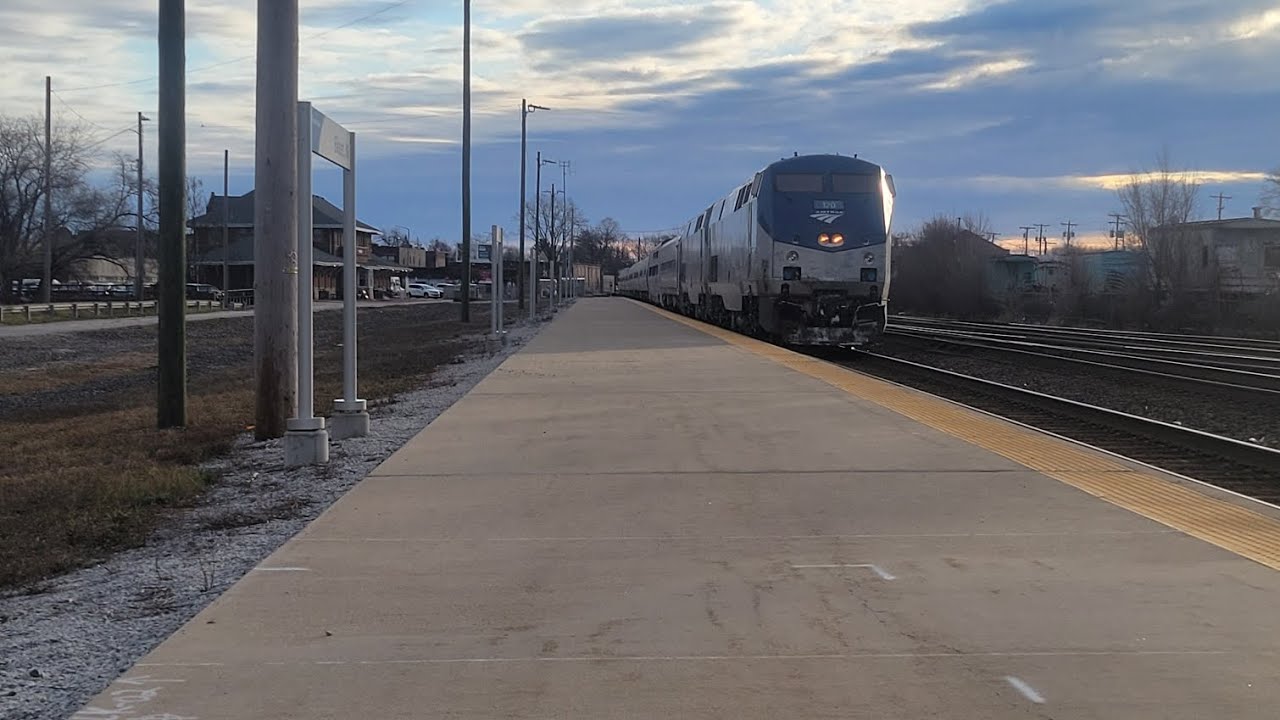 Amtrak 49 Lakeshore limited departing Elkhart station - YouTube