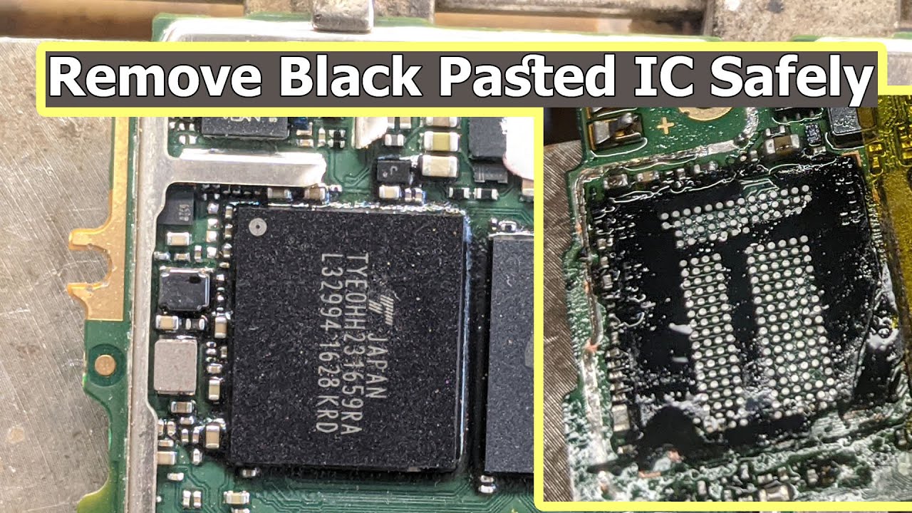How to remove black pasted IC | Remove glue pasted IC | Pasted eMMC ...