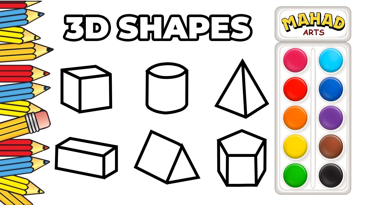 3D Geometric Shapes Drawing, Painting and Coloring for Kids | How to ...