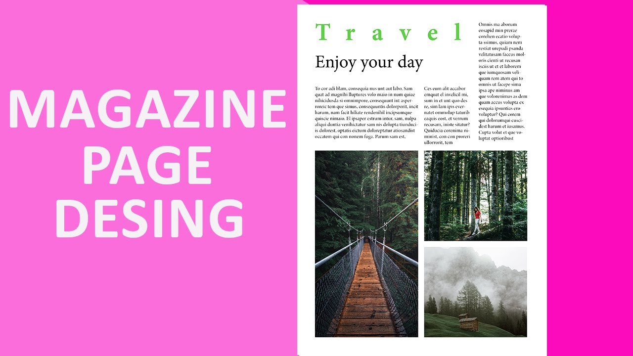How to Magazine Page Layout Design in Adobe Indesign Tutorials - YouTube