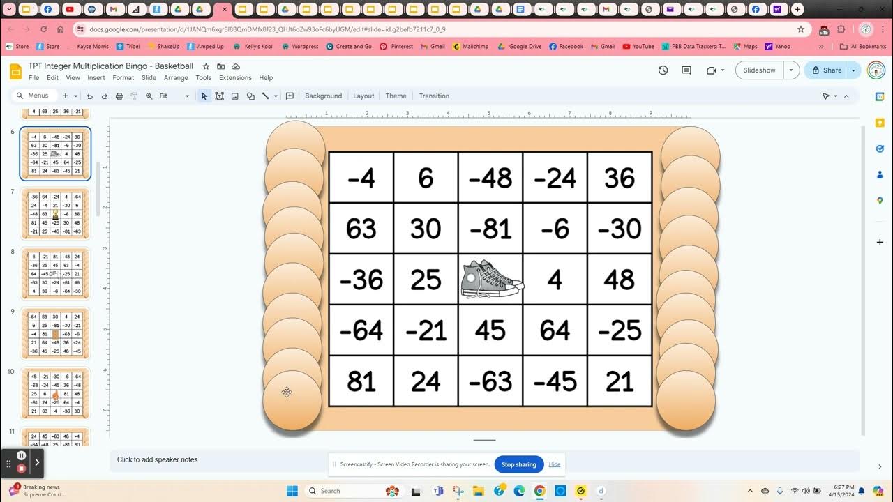 Basketball-Themed Integer Multiplication Bingo - YouTube