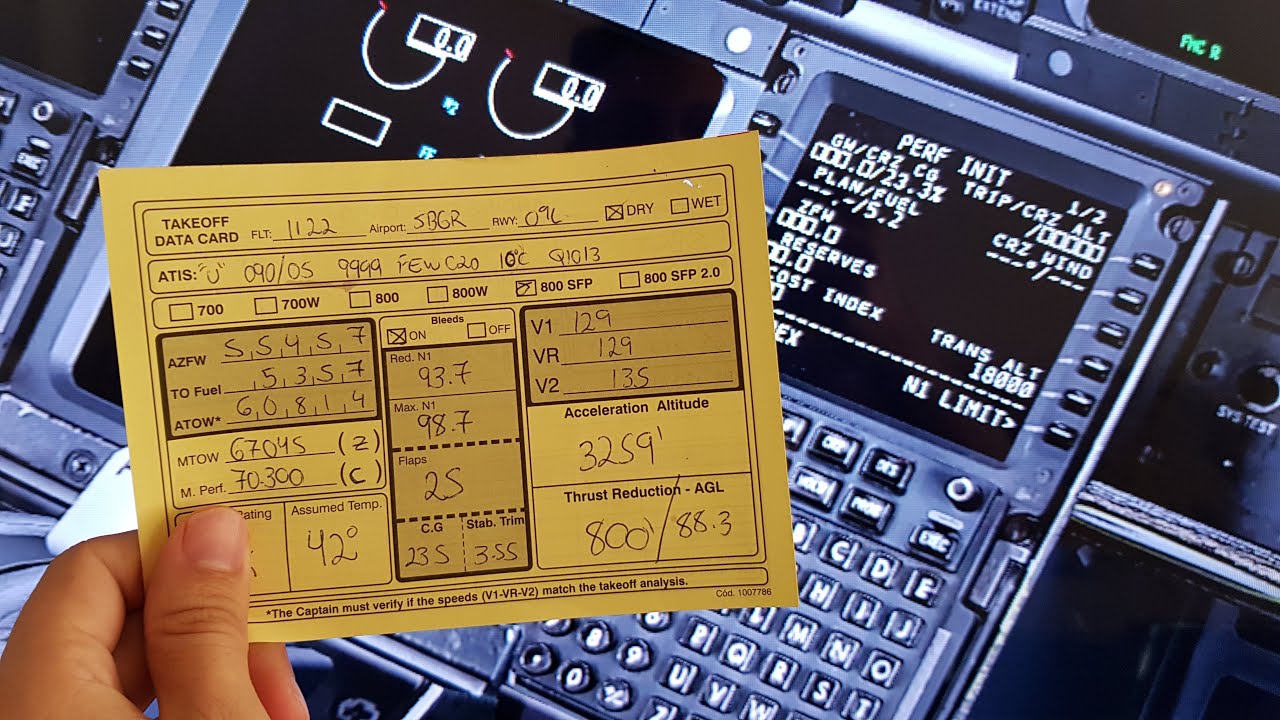 BOEING 737 NG - TAKEOFF DATACARD - YouTube