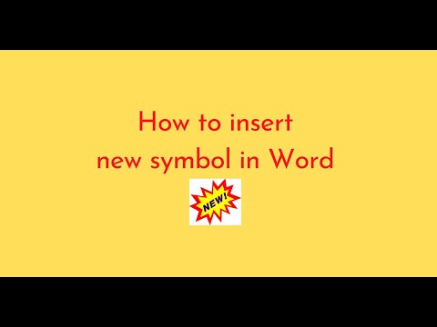 How to insert new symbol in Word - YouTube