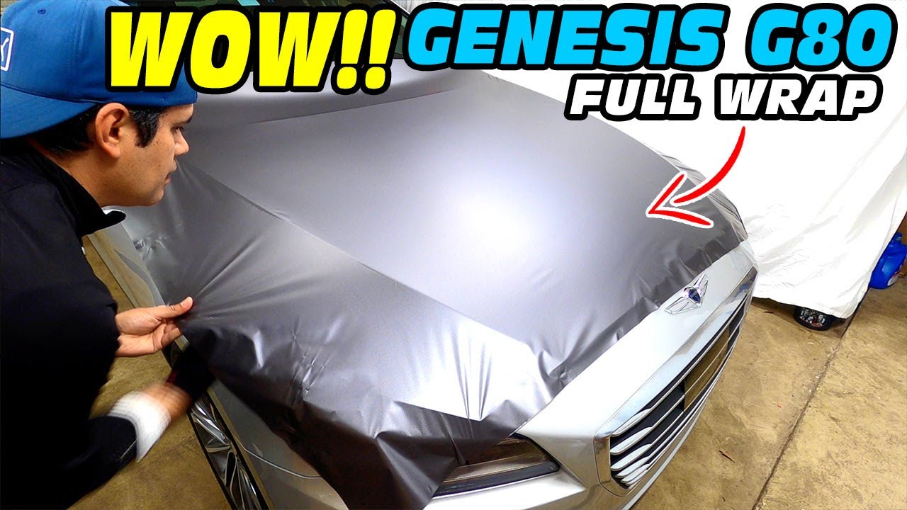 CAR Transformation SATIN GRAY wrap GENESIS G80 - YouTube