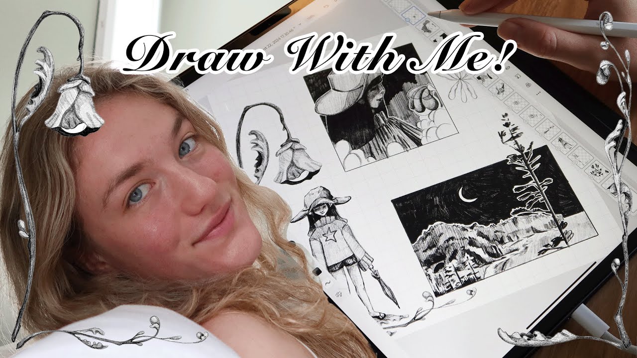 draw with me relaxing process video - YouTube