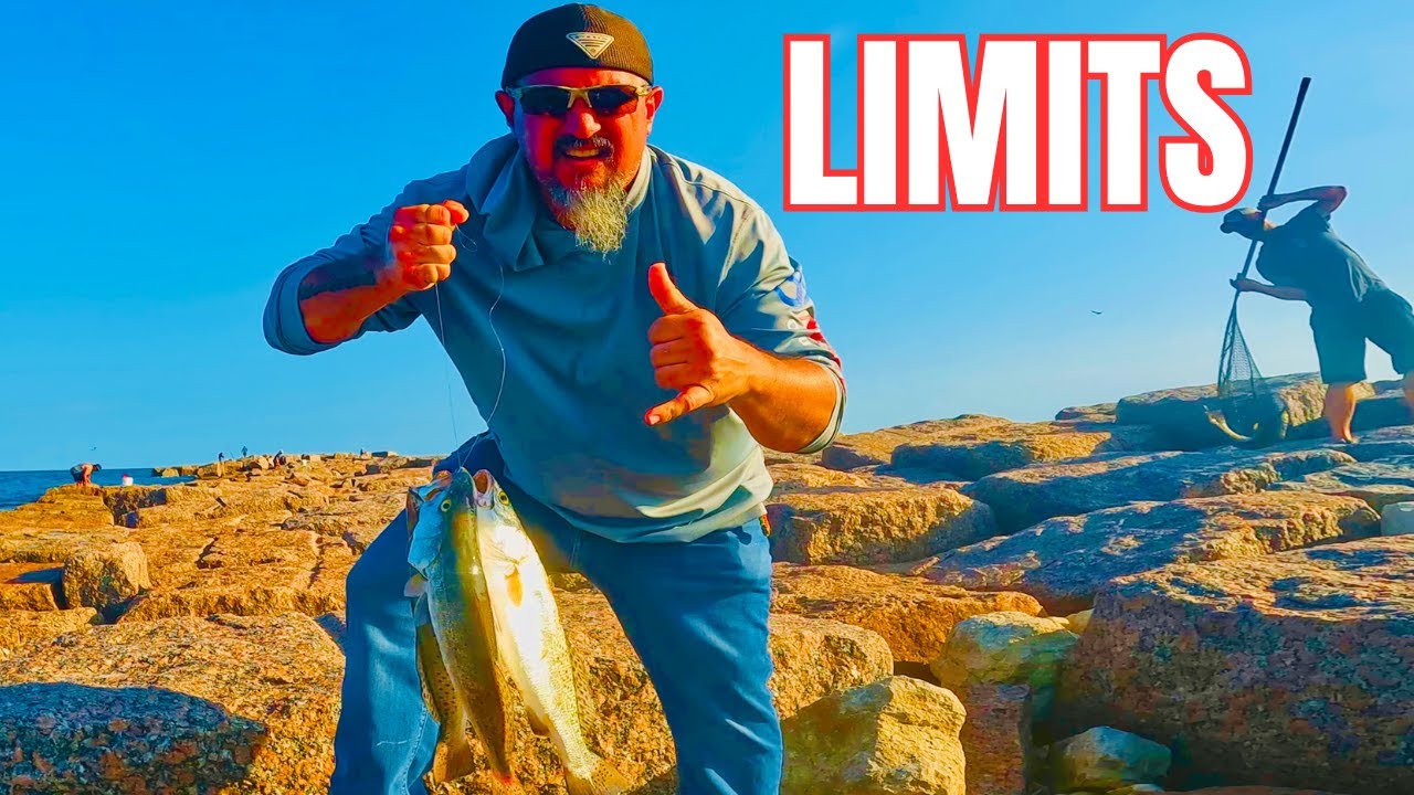 JETTY Fishing - EASY LIMITS - Corpus Christi, Texas - YouTube