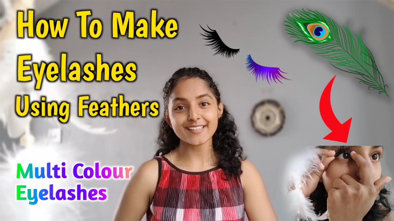 How to Make Eyelashes using Peacock Feather || How to make Fake ...