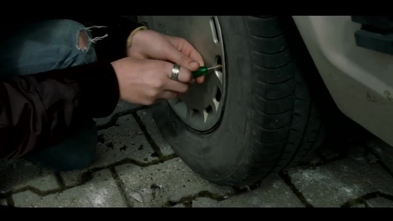 Deflating tire in public - YouTube