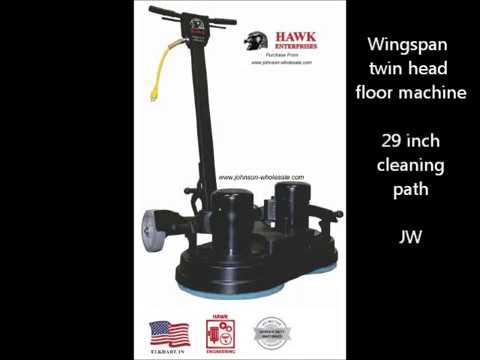 Hawk Enterprises Wingspan Floor Machine Twin Heads F0061-29 - YouTube