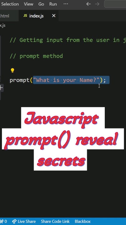 🤩 Javascript Prompt() method secrets reveal #javascript #akshdesai #shorts - YouTube