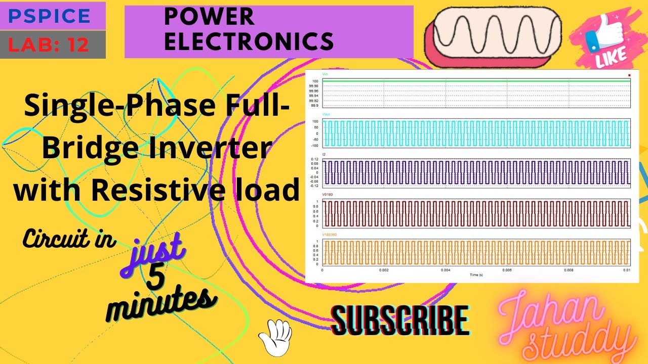 single phase full bridge inverter with R load circuit working and ...