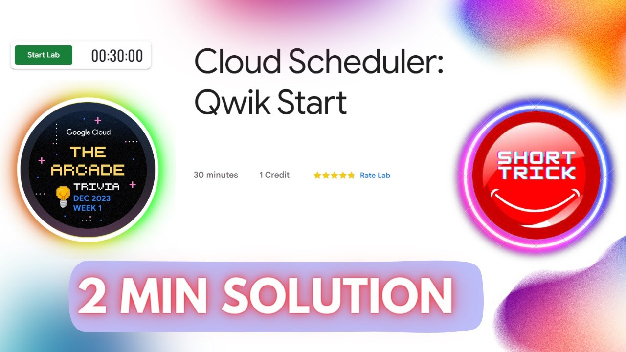 Cloud Scheduler: Qwik Start || GSP401 || #week1 December || @CloudHustlers #shorttrick - YouTube