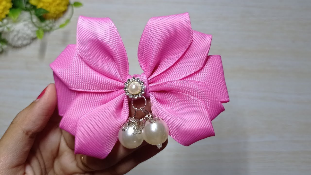 make hair clip with ribbons || jepit rambut pita - DIY - YouTube