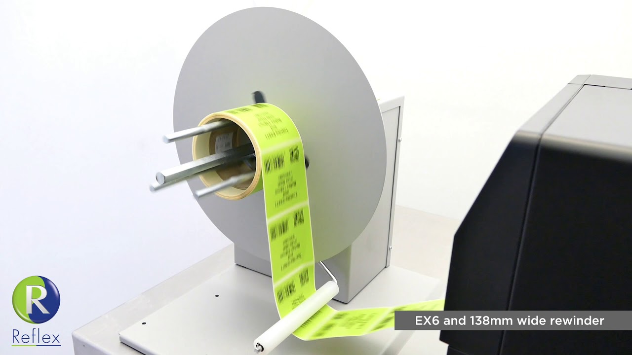 Reflex Labels - Printer and label rewinding setup - YouTube