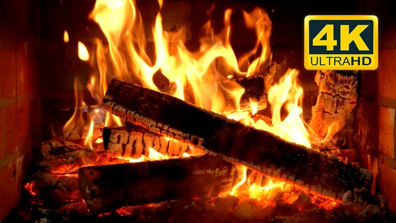 FIREPLACE 4K 🔥 Cozy Fire Background (12 HOURS). Fireplace video with ...