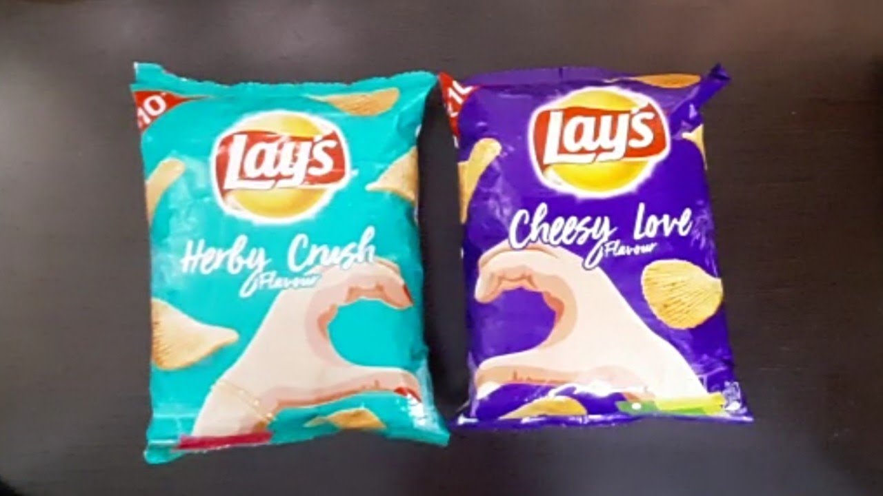 Lays Herby crush flavour and Lays cheesy love flavour review - YouTube