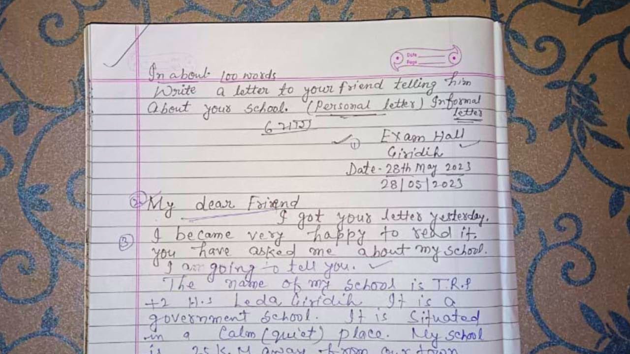 How To Write A Letter To Your Friend ll About Your School - YouTube