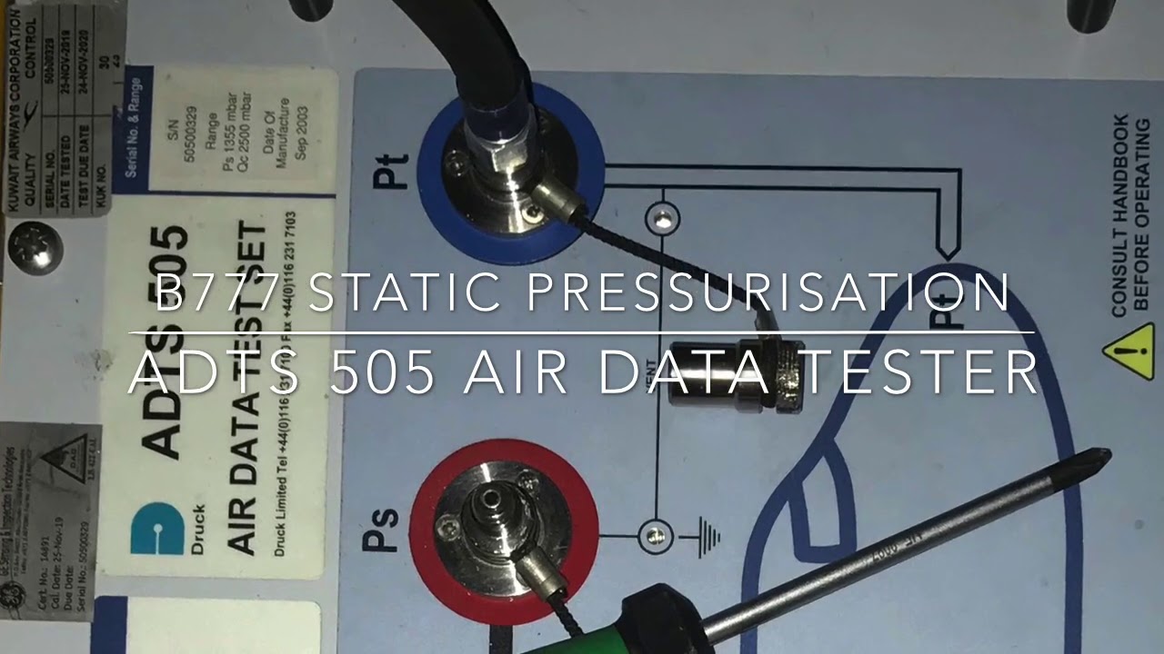 B777 static pressurisation using ADTS 505 AIR DATA TESTER - YouTube