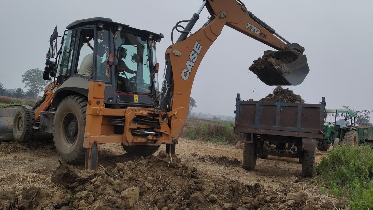 JCB machine mitti loading work | John Deere tractor and mahindra ...