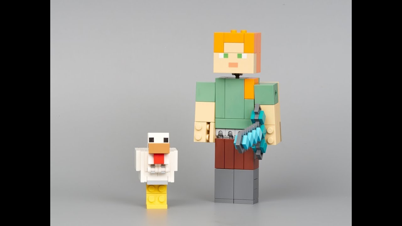 LEGO MINECRAFT Alex BigFig with Chicken 21149 - Stop Motion - YouTube