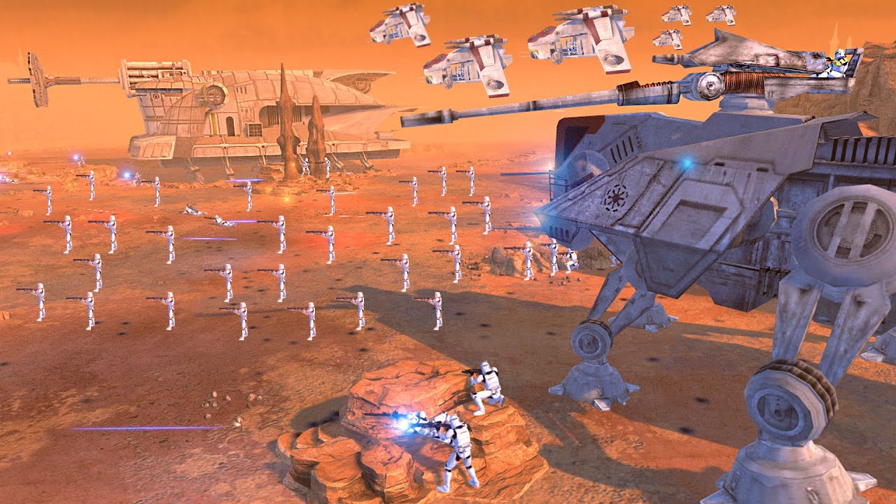 Clone Army LAAT Gunship Landing into GEONOSIS... - Men of War: Star ...