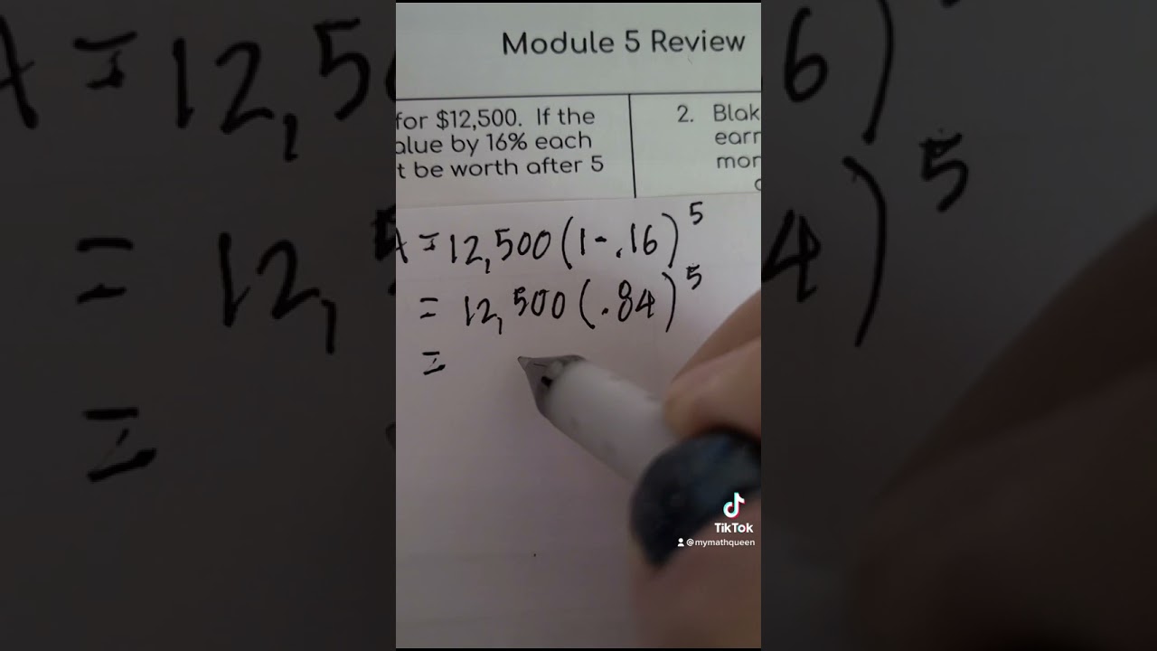 Exponential Decay Math Example #shorts - YouTube