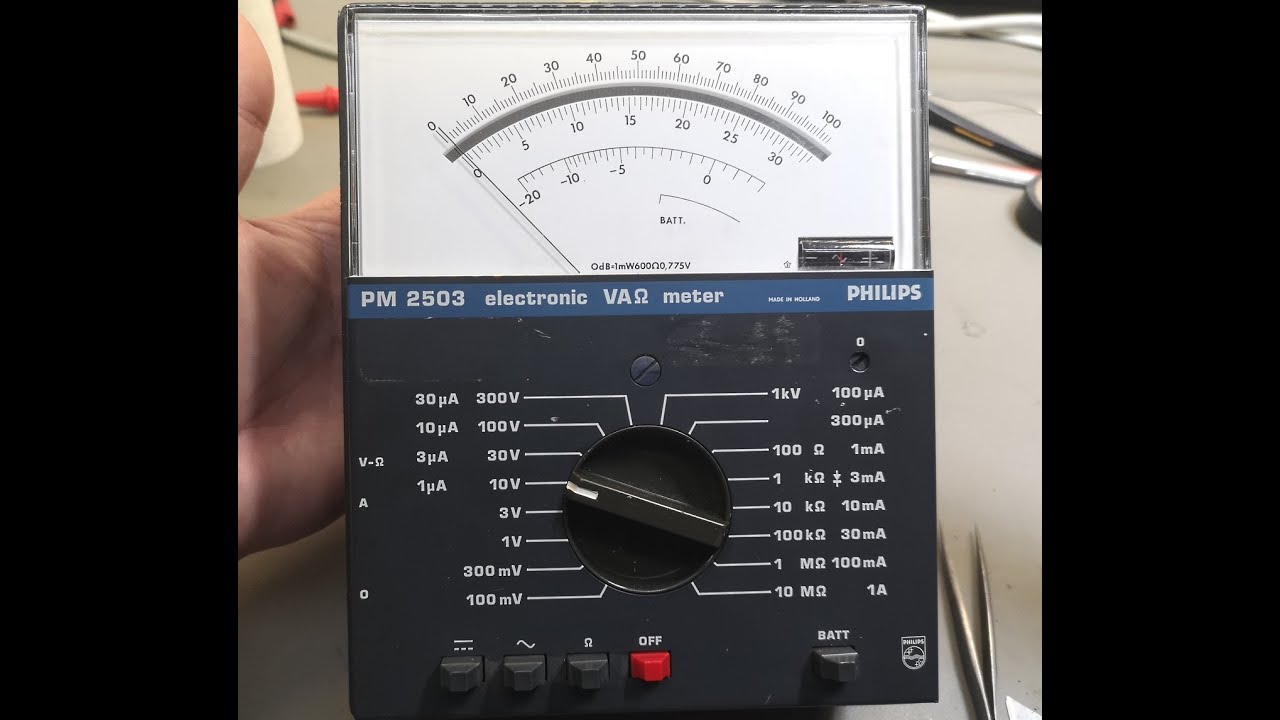 Philips PM2503 Electronic Multimeter 1970 test teardown - YouTube