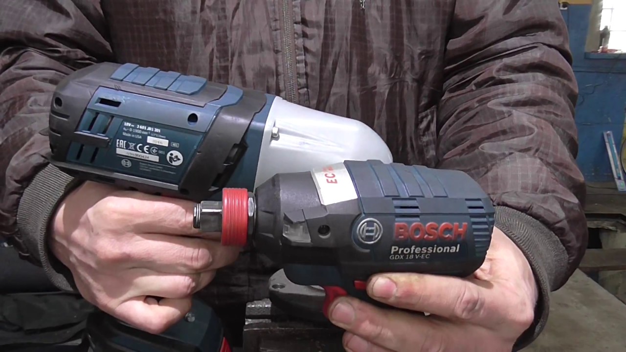 Klucz udarowy Bosch GDS 18 V-LI HT VS GDX 18 V-EC porównanie - YouTube