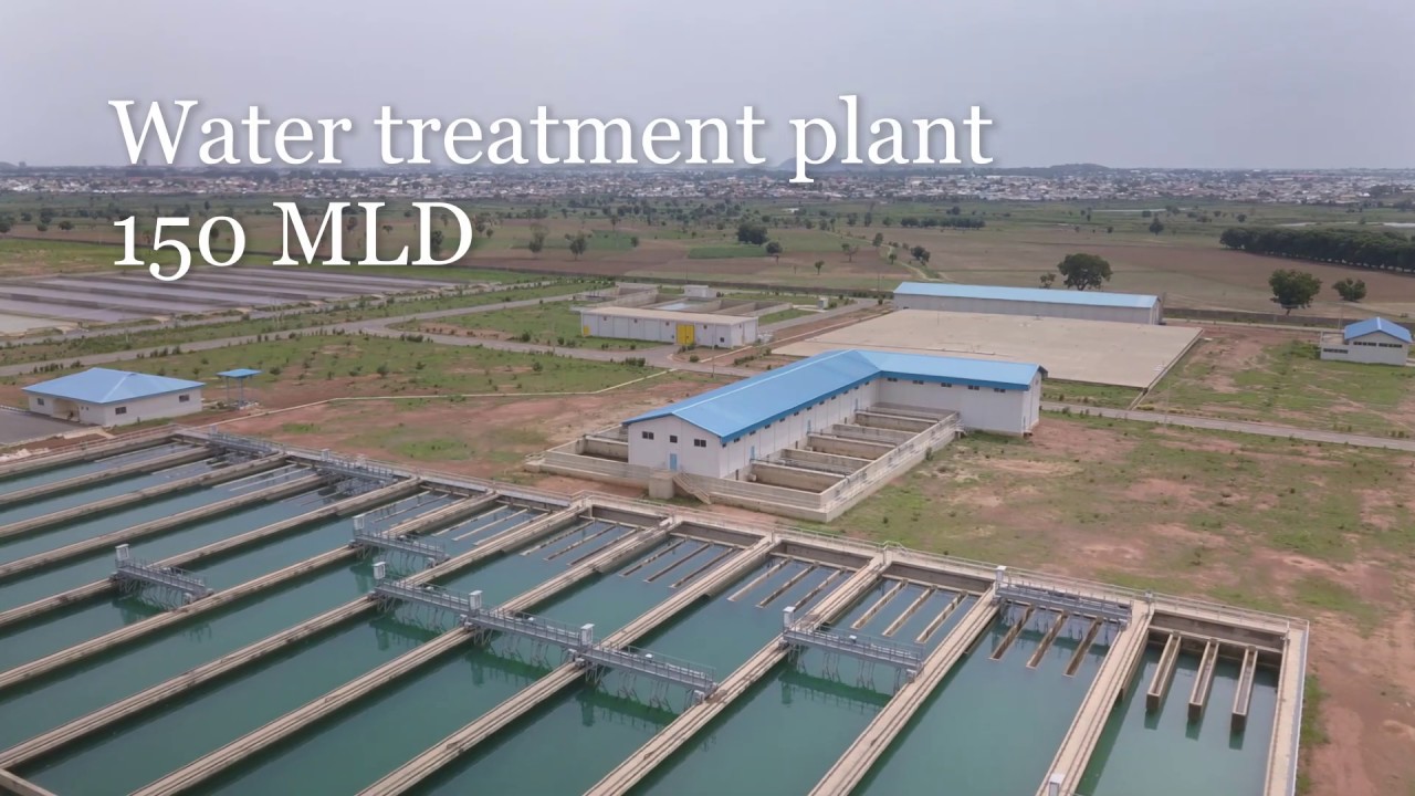 Zaria water treatment plant 150MLD by drone HD pictures - YouTube