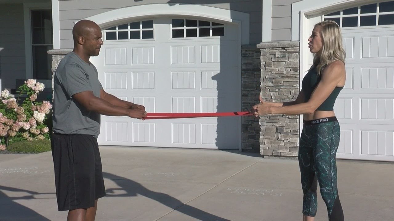 Fitness Expert Ali Holman Teaches Fun Partner Band Workout - YouTube