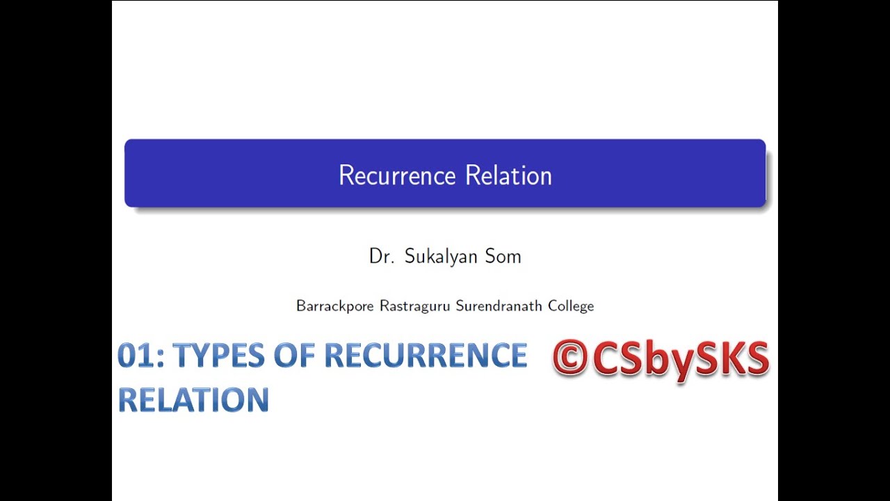 Recurrence Relation || Part 2 - YouTube