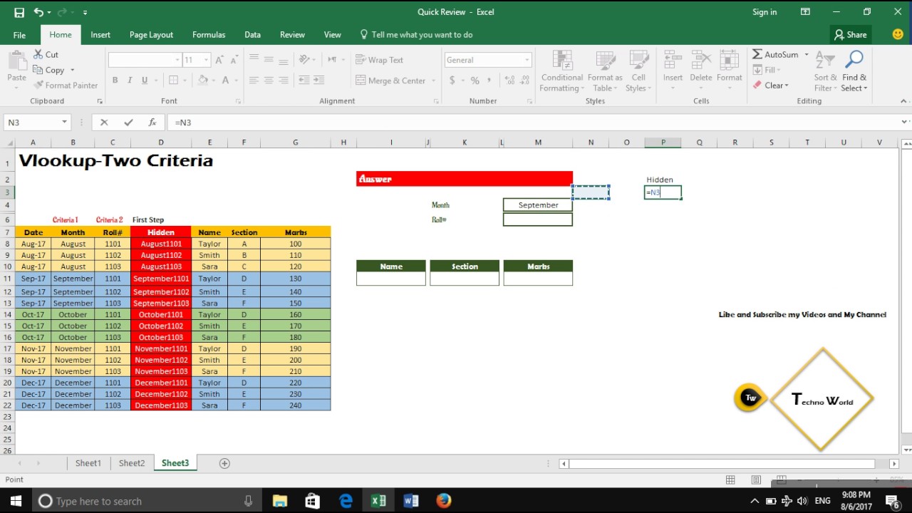Vlookup Two Criteria Excel 2013 YouTube vlookup-two-criteria-excel-2013-youtube