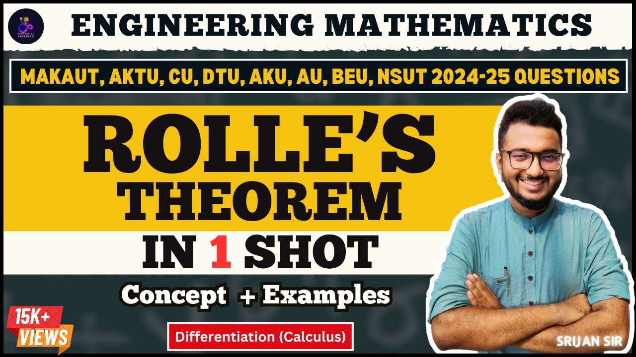 Rolle's Theorem | Mean Value Theorem | MAKAUT PYQ | Calculus ...